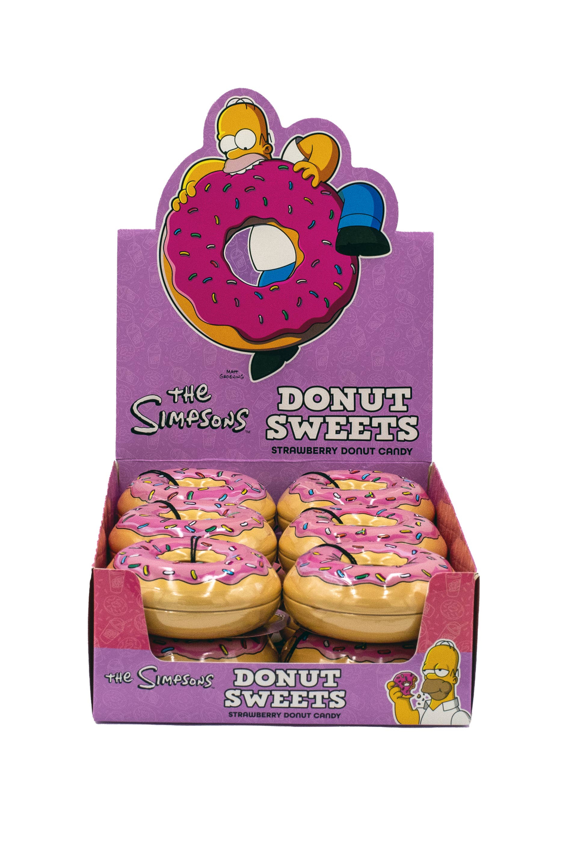 The Simpsons Donut Sweets, Strawberry Donut Candy Tin | Party Express ...